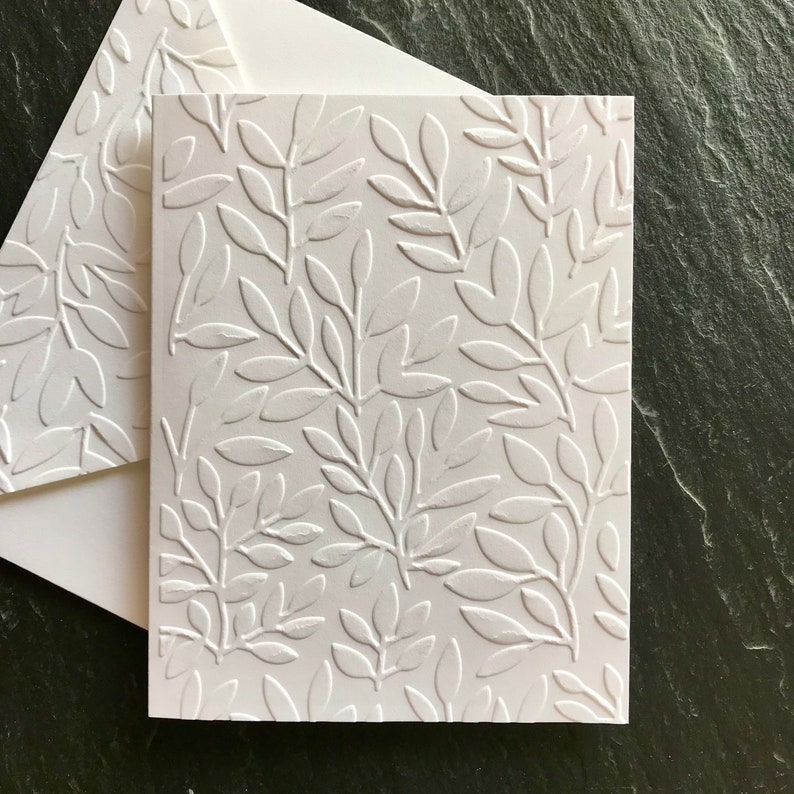 Embossed Note Cards With Leaves, Set of 5 or 10, Nature Cards ...