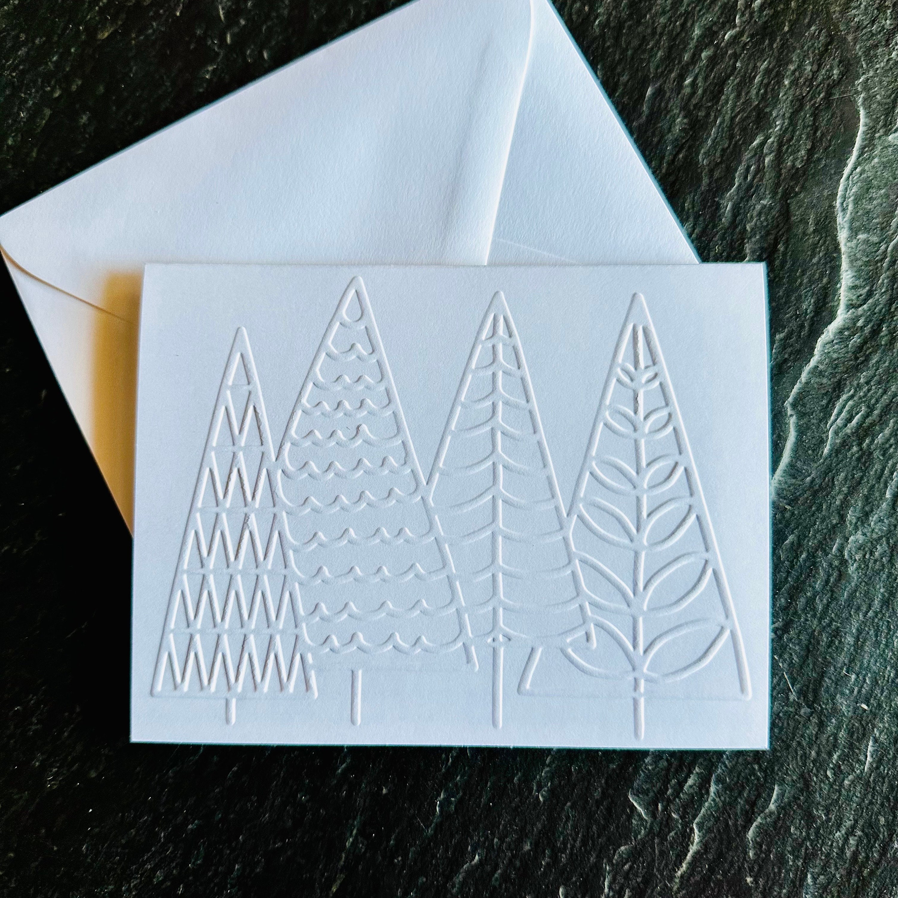 Modern Minimalist White Christmas Cards Set, Handmade Christmas Cards ...