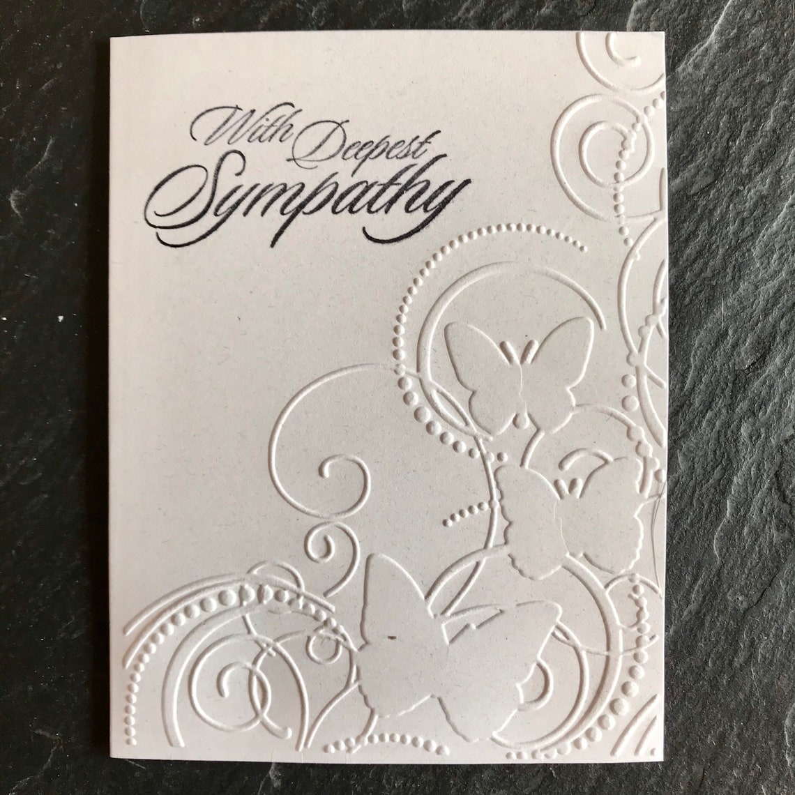 Handmade Sympathy Card Single or Set of 4 Embossed Greeting - Etsy