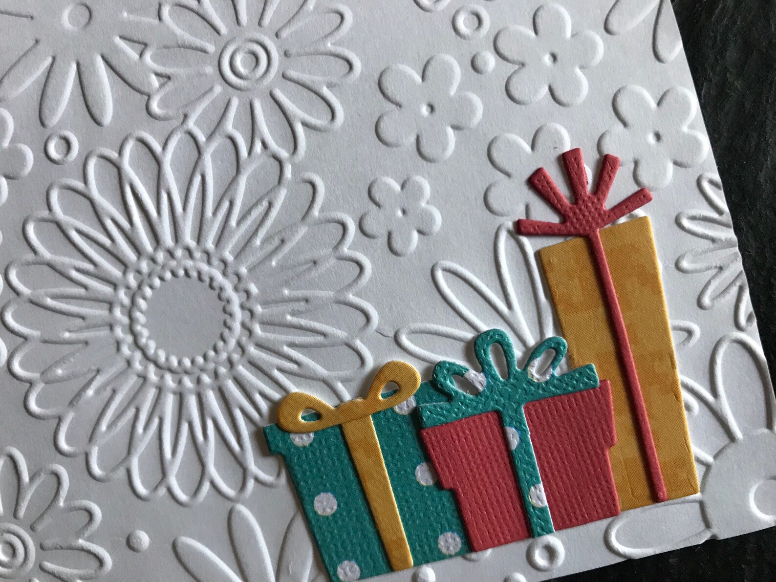 Embossed Birthday Card Floral Card for Her Handmade Birthday - Etsy