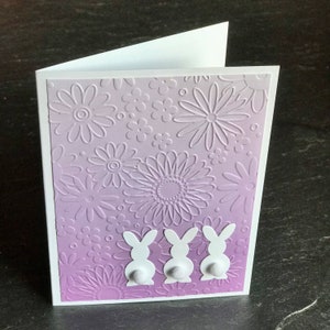 Handmade Embossed Easter Cards With Cottontail Bunnies and Flowers ...