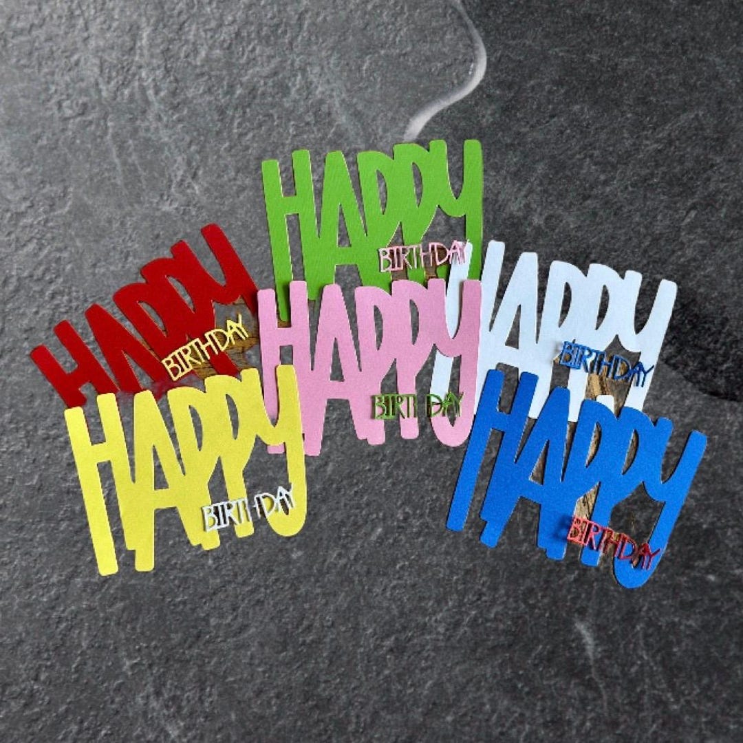 Happy Birthday Die Cuts, 12 Total, for Scrapbooking, Card Making, DIY ...