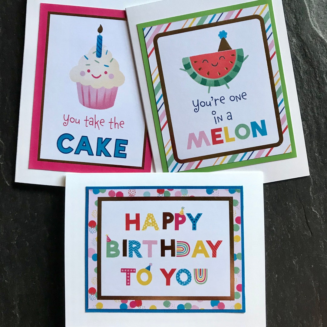 Funny Birthday Cards With Puns Handmade Greeting Cards Set of - Etsy