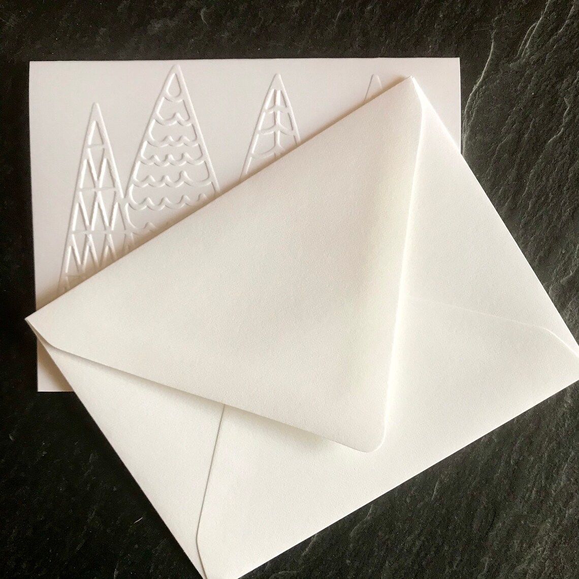 Modern Minimalist White Christmas Cards Set Handmade - Etsy