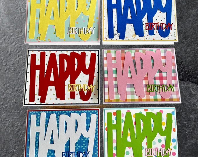 Assorted Birthday Card Pack, Card Set, Handmade Greeting, Happy ...