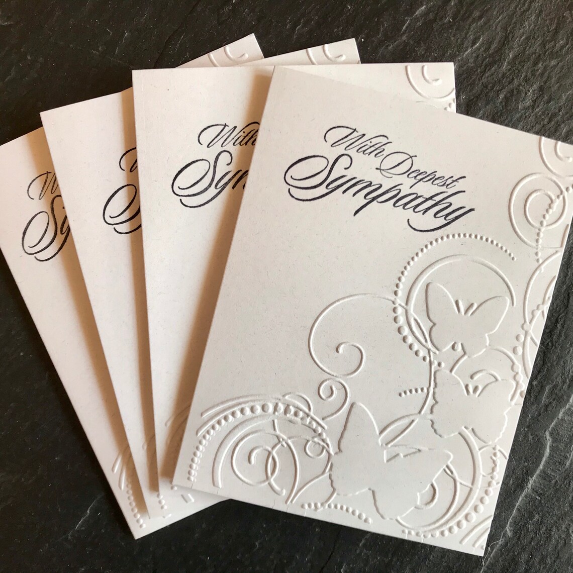 Handmade Sympathy Card Single or Set of 4 Embossed Greeting - Etsy