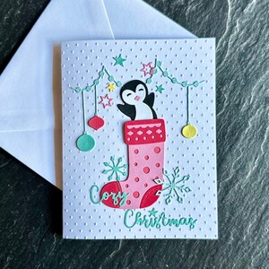 Handmade Embossed Cozy Christmas Cards Set, Kids/family Holiday Card ...