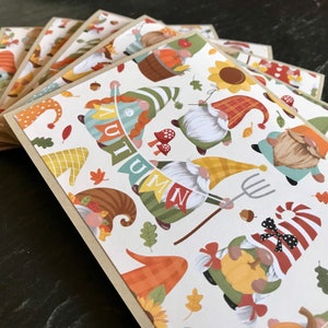 Fall Gnomes Handmade Card Pack, Set of 6, Autumn Notecards ...