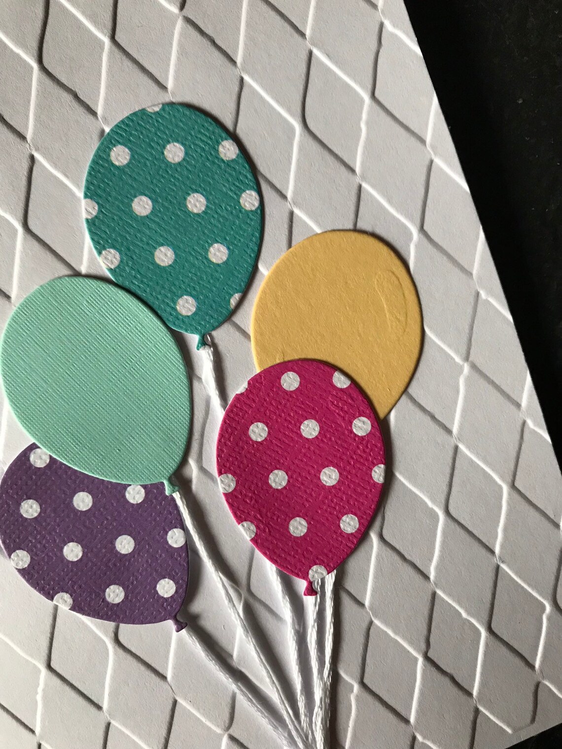 Girl Birthday Card With Balloons, Embossed Cards, Handmade Greeting ...