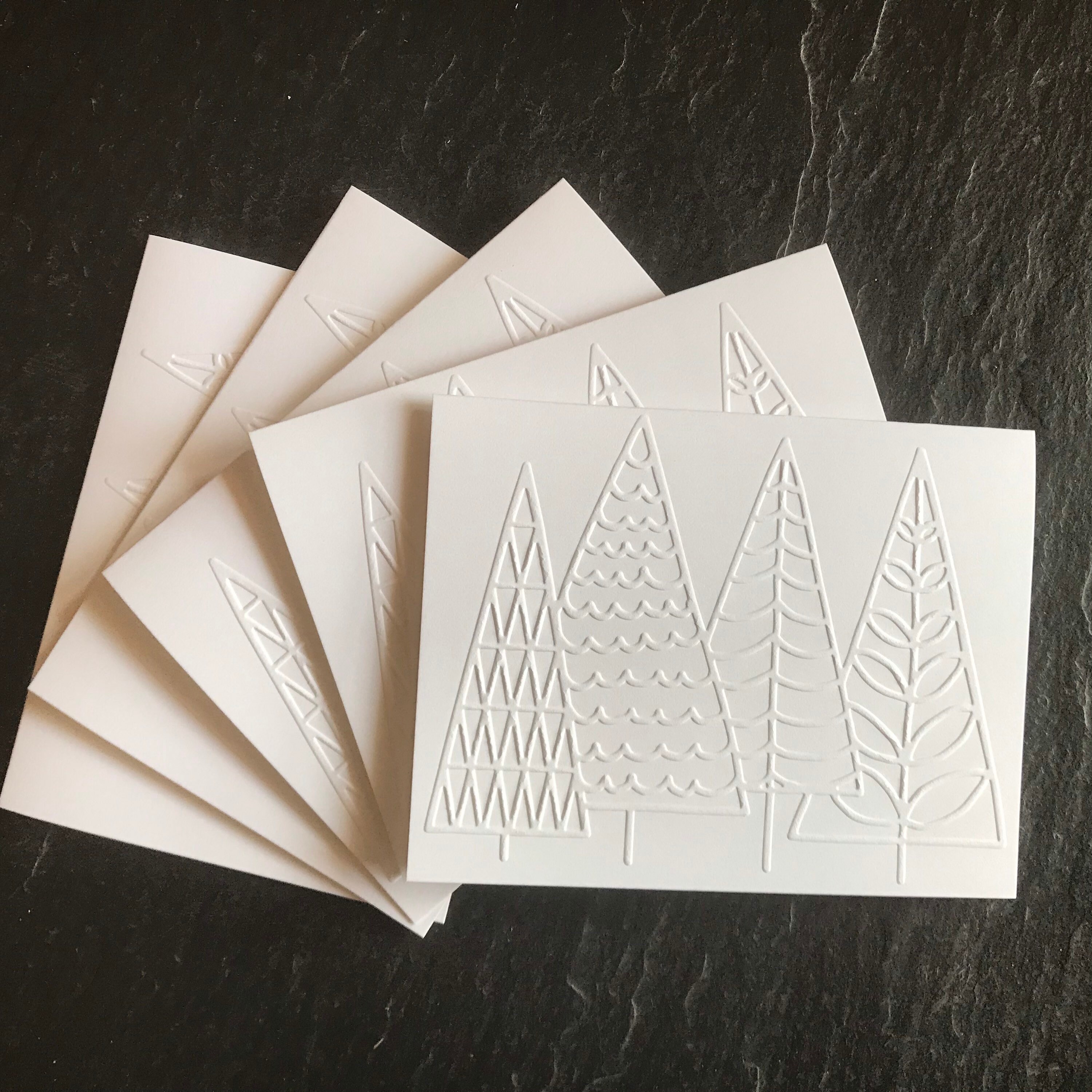 Modern Minimalist White Christmas Cards Set Handmade - Etsy