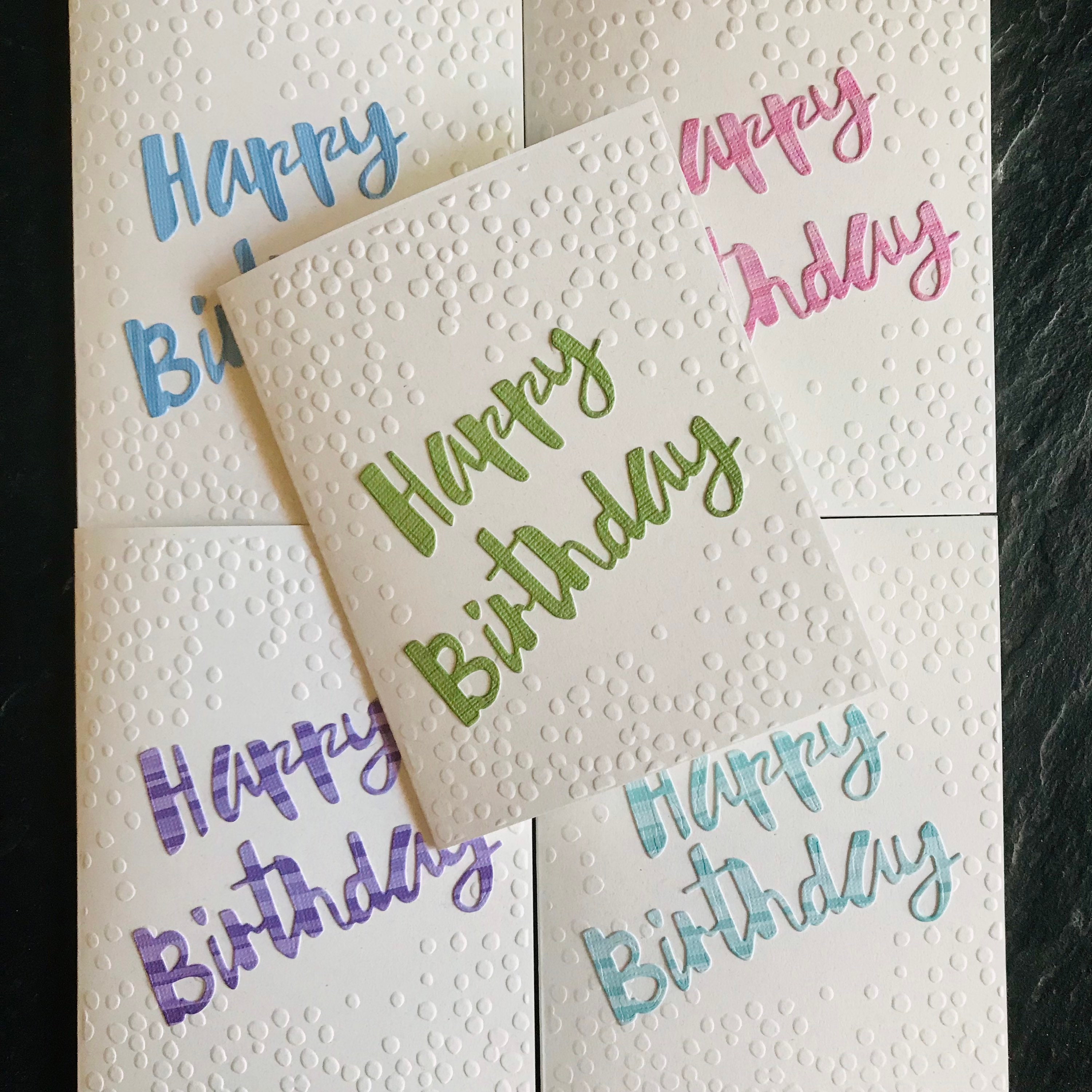 Embossed Birthday Card Set of 5 Birthday Card Pack Assorted - Etsy