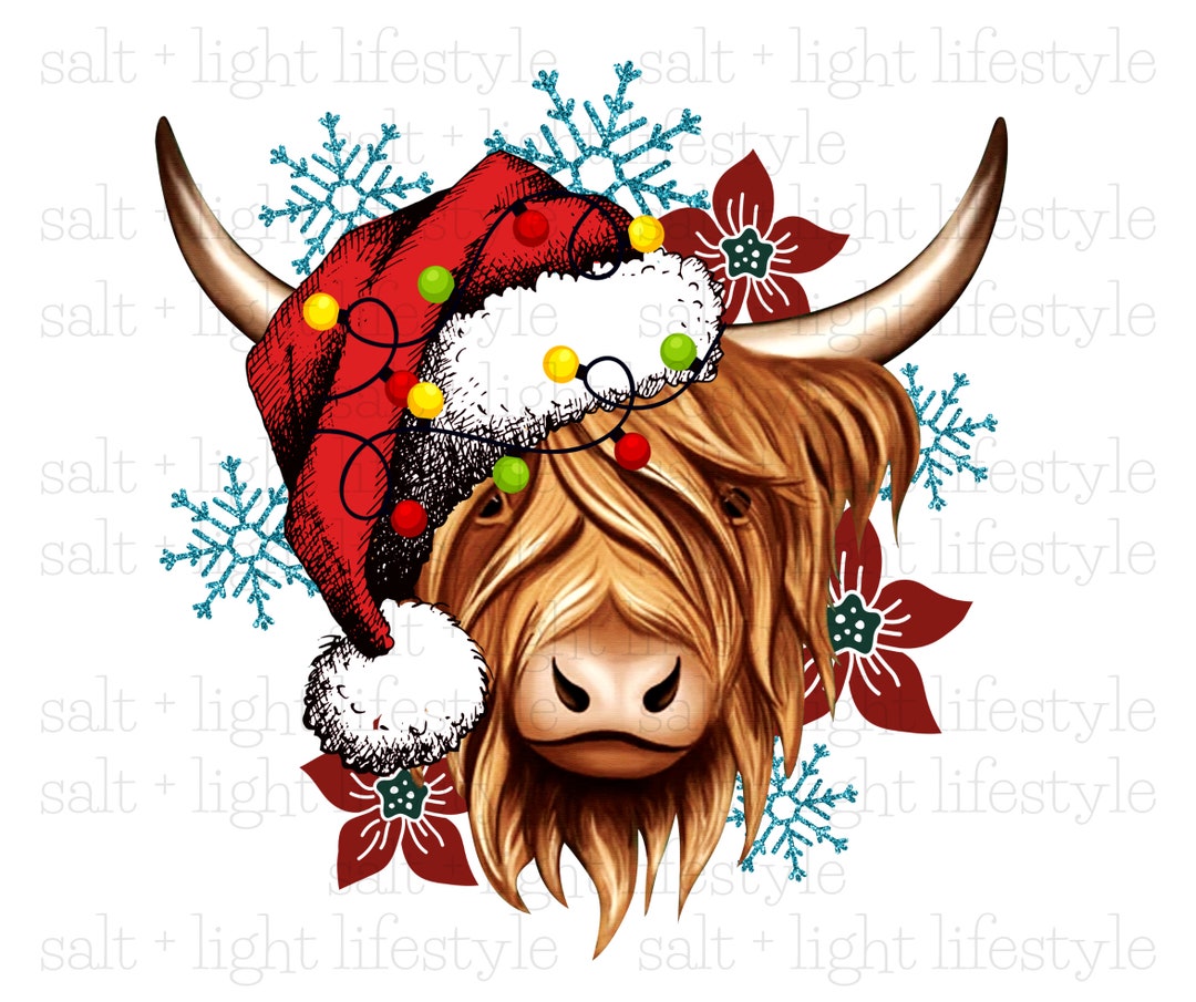 Highland Cow, Country Christmas Png, Christmas Png, Holiday, Png, Svg ...