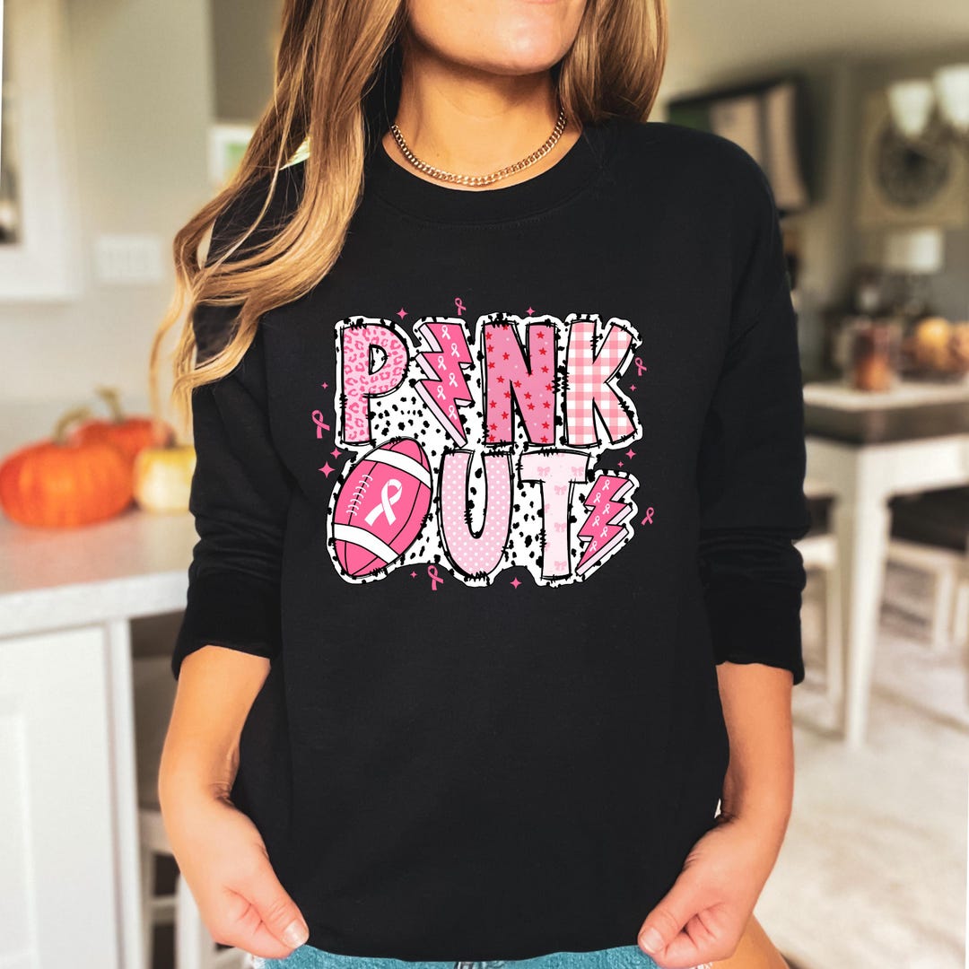 Pink Out Breast Cancer Awareness Sweatshirt, Crewneck Jumper, Unisex ...