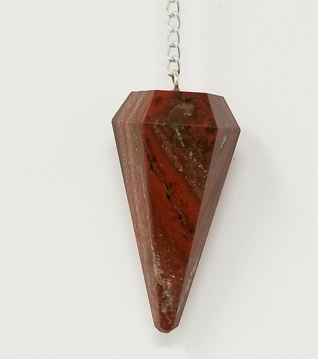 Red Jasper Pendulum With Chain, Faceted (natural Crystal Stone) - Etsy