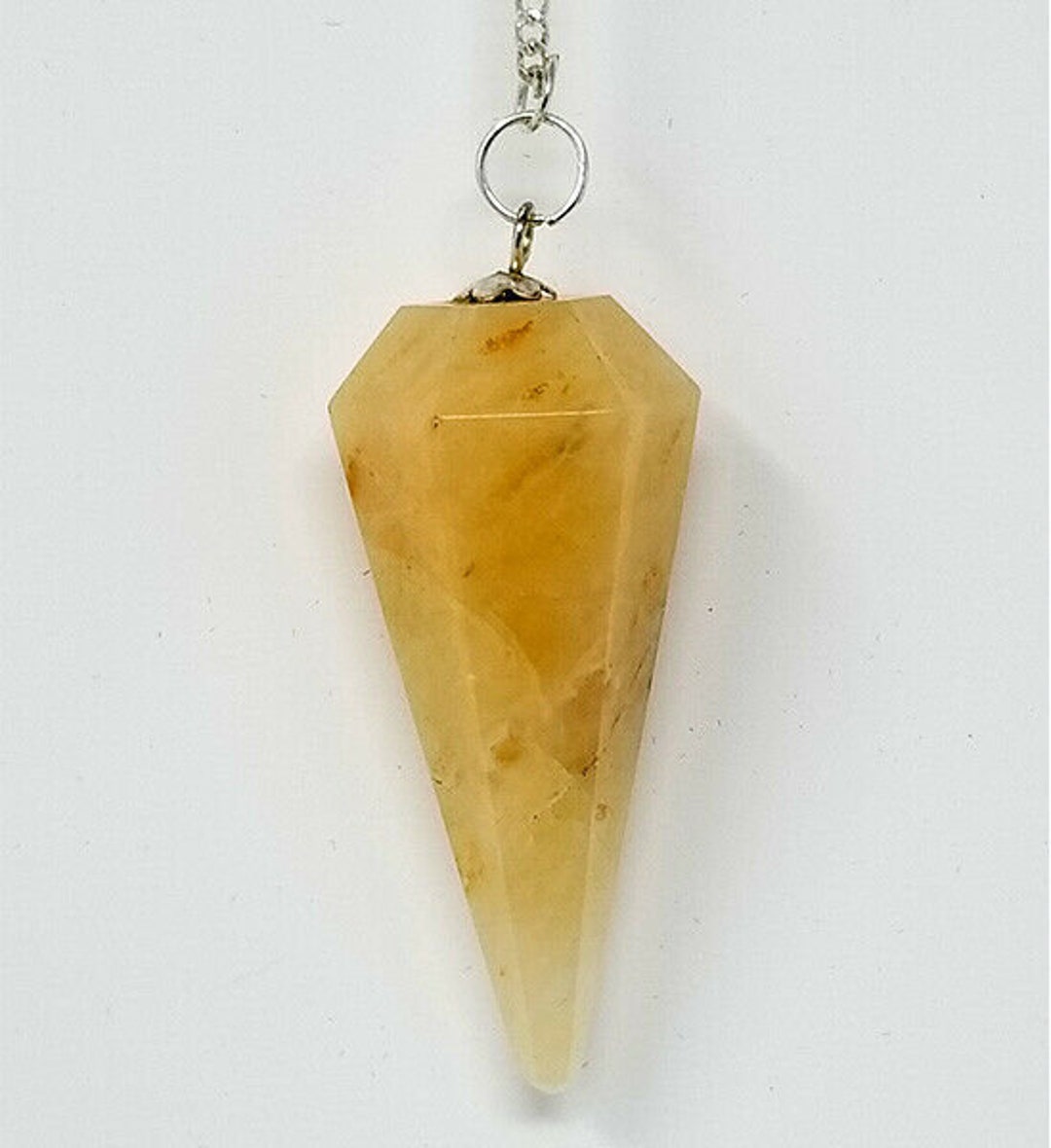 Yellow Aventurine Pendulum With Chain, Faceted (natural Crystal Stone ...