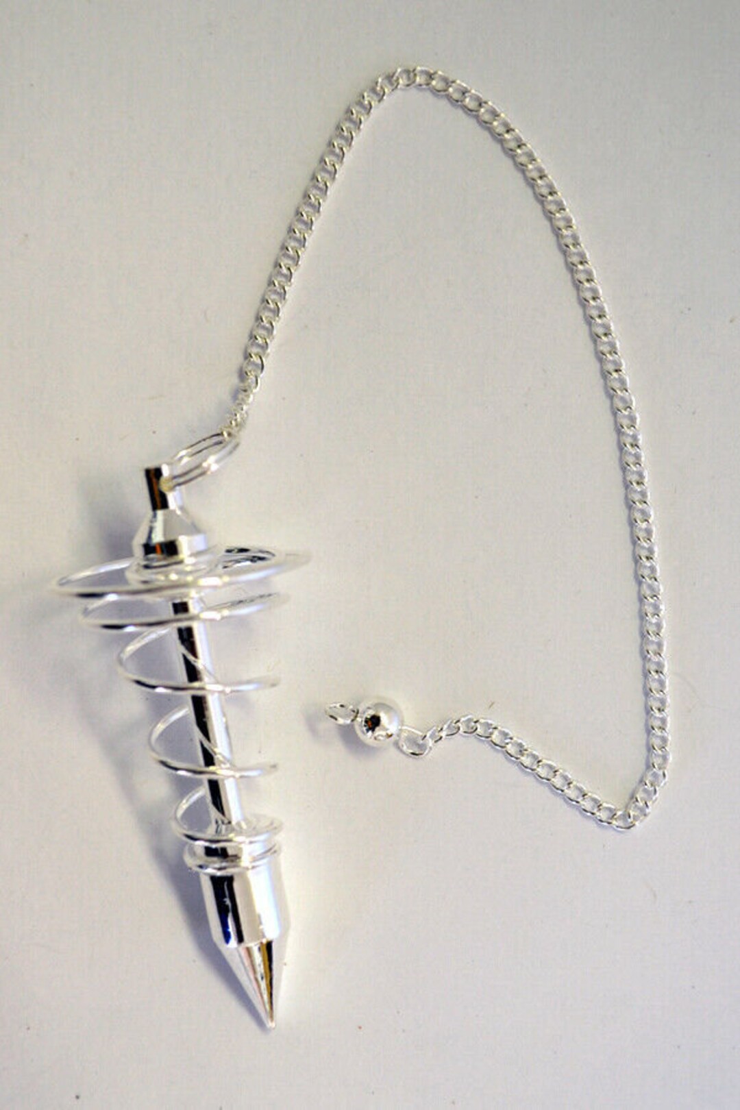 Spiral Silver Finish Pendulum 2.5"l With Chain - Etsy