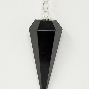 Black Tourmaline Pendulum With Chain, Faceted (natural Crystal Stone ...