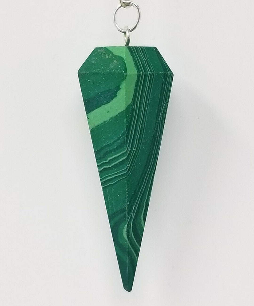 Malachite Pendulum With Chain, Faceted (natural Crystal Stone) - Etsy