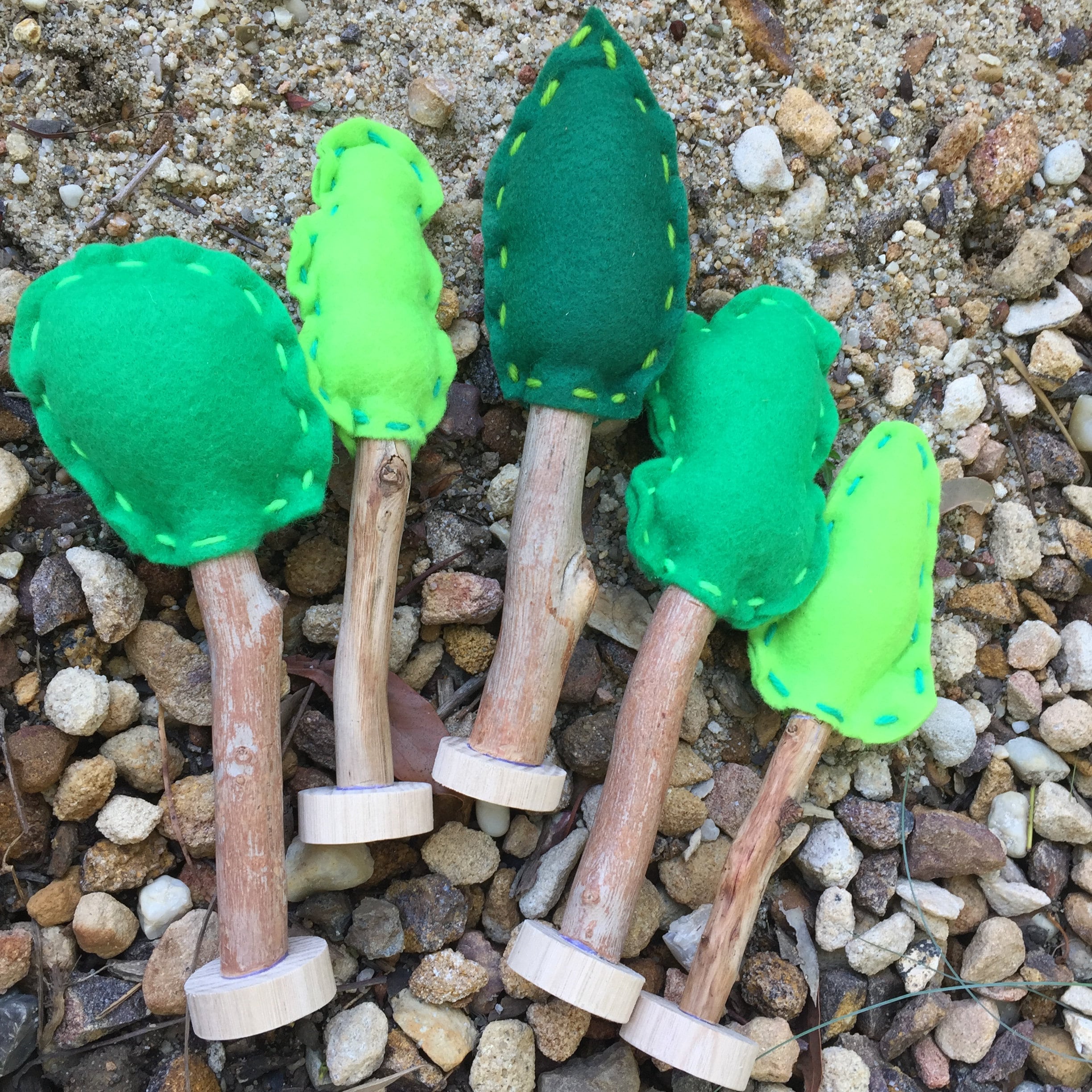 EVERGREEN Felt Trees Wooden Trunk Small World Pretend Play - Etsy Australia