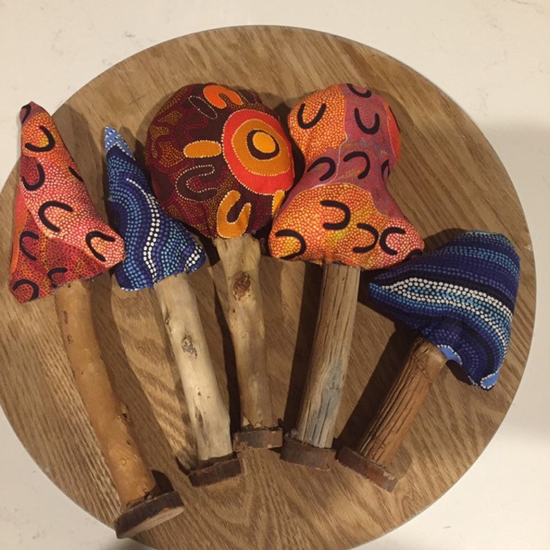 INDIGENOUS ABORIGINAL Patterned Fabric Trees Wooden Trunk | Etsy