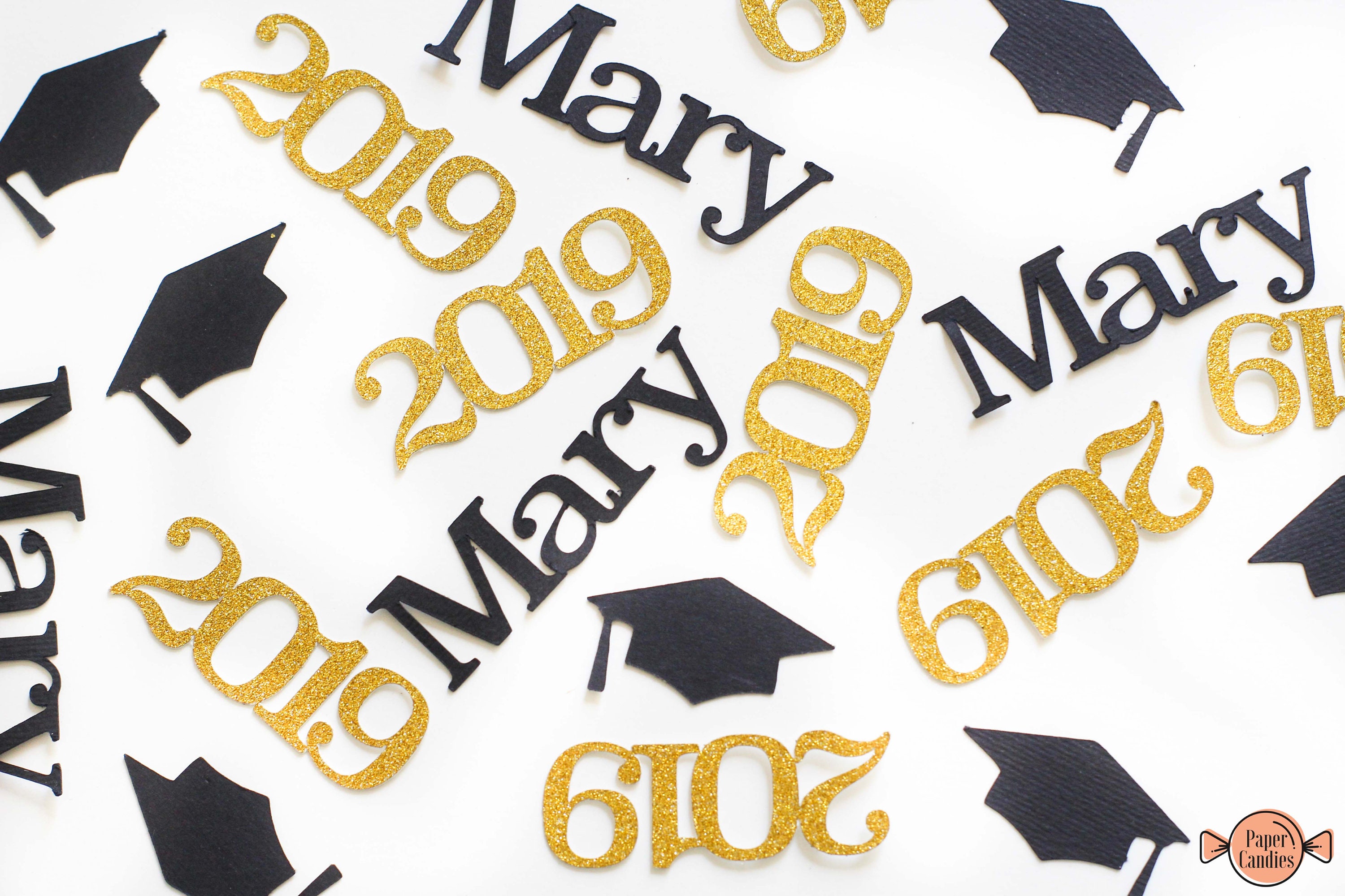 Personalized Graduation Confetti Graduation Cap, Name and Year Table ...