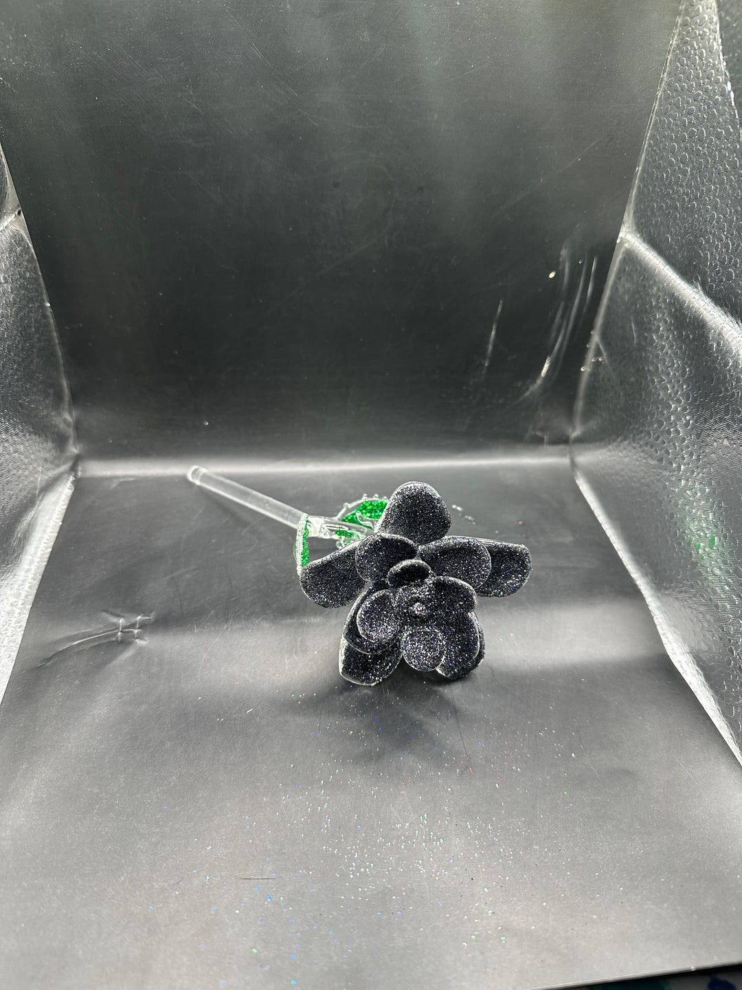 Handmade Blown Glass Rose - Black Glass Rose - Etsy