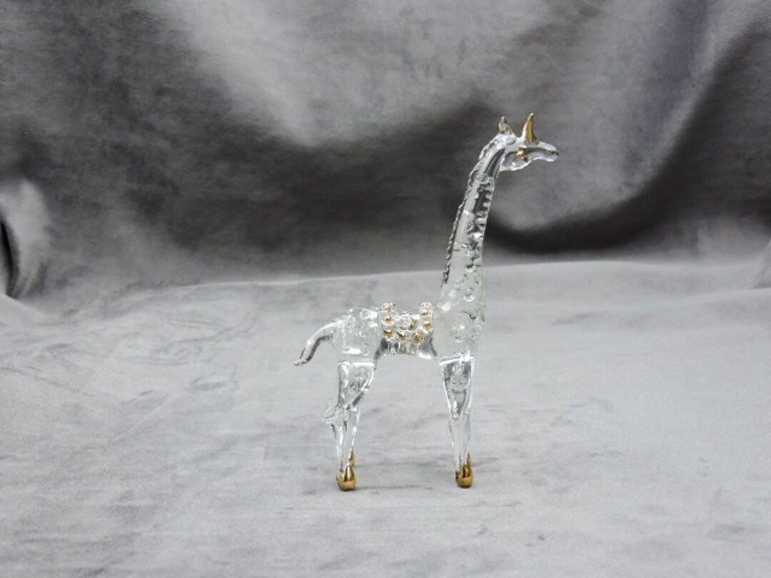 Handmade Glass Giraffe With 22K Gold Trim - Etsy