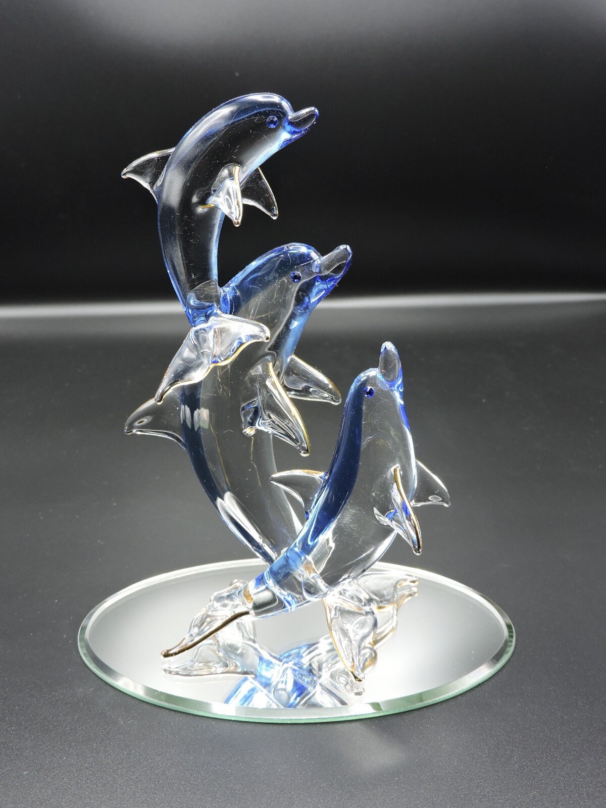 Hand Made Blown Glass Dolphin Trio - Etsy