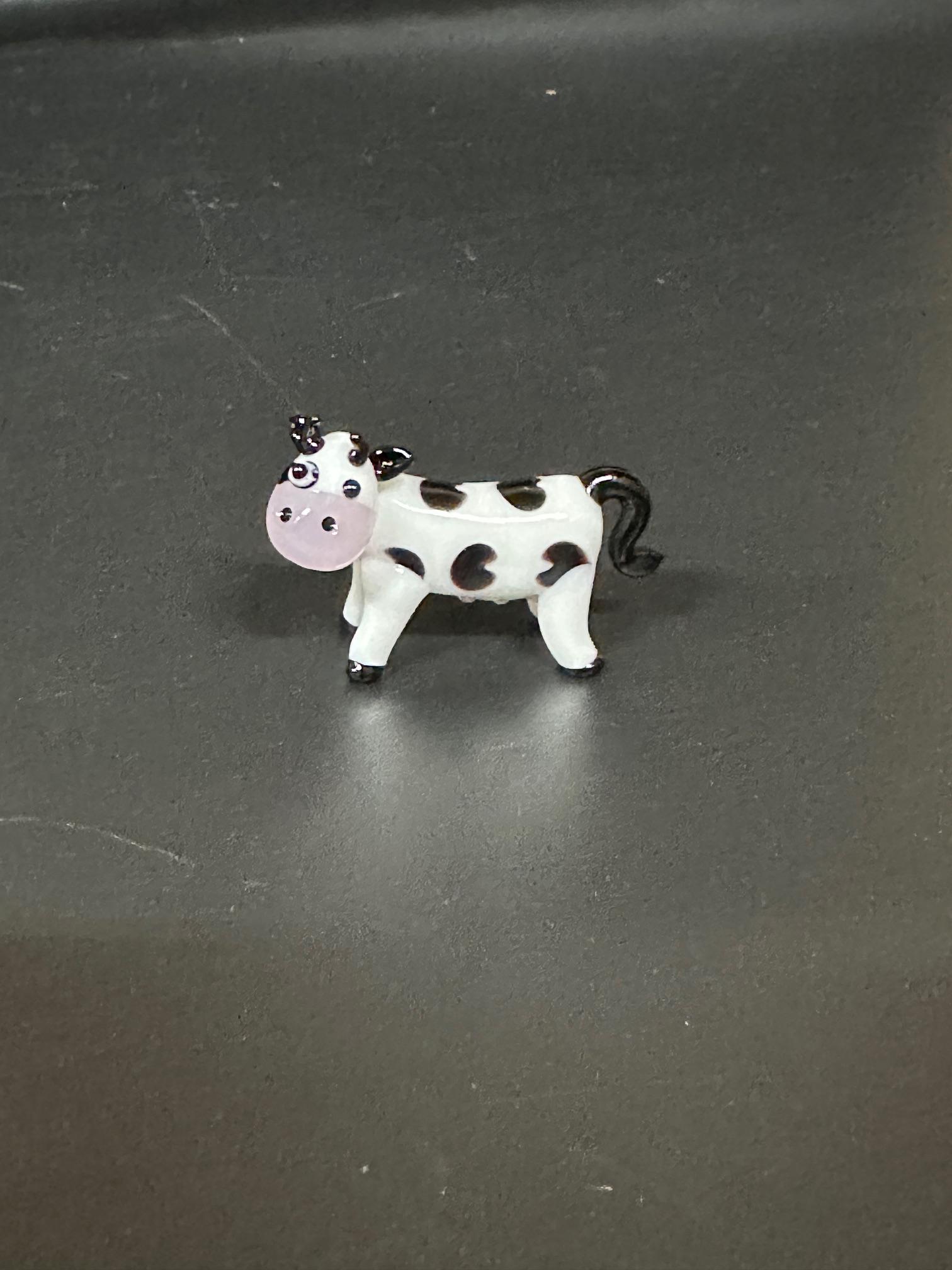 Handmade Blown Glass Mini Moo Cow - Etsy