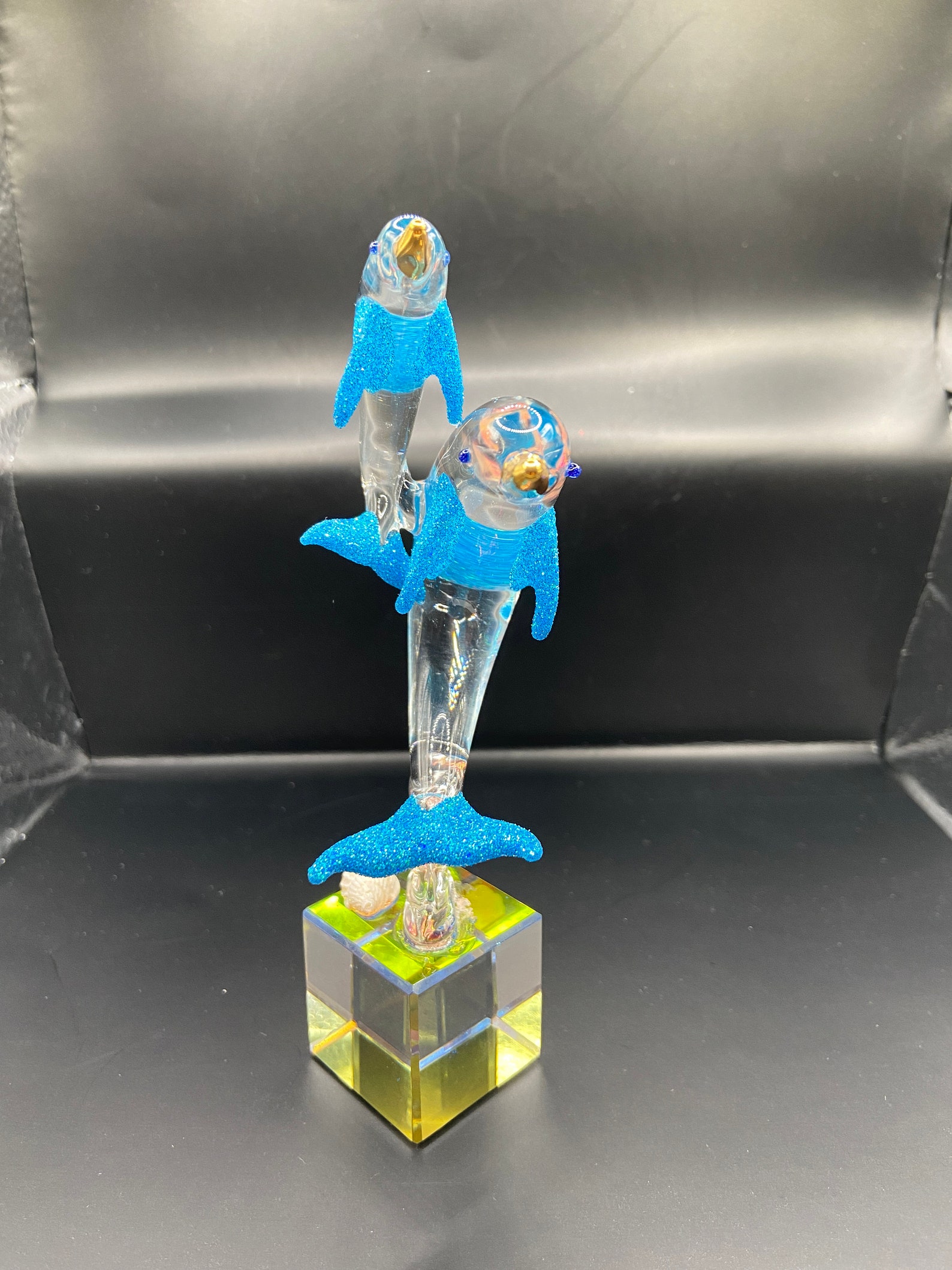 Hand-blown Glass Dolphins Underwater Fun - Etsy