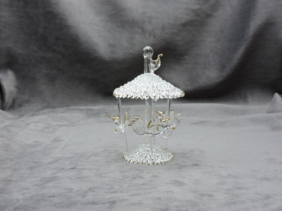Handmade Blown Glass Angel Carousel With 22K Gold Trim - Etsy