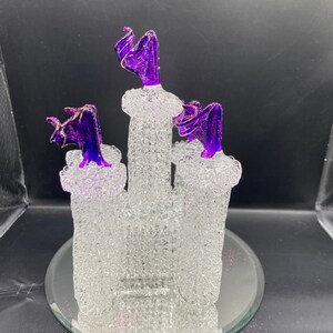 Handmade Blown Glass Large Purple Princess Castle - Etsy