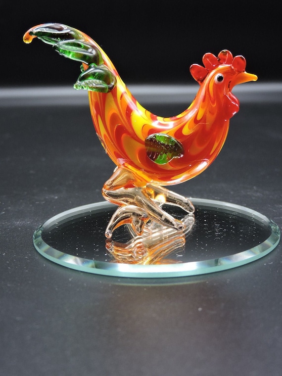 Hand Made Blown Glass Rooster Rooster Buddy - Etsy