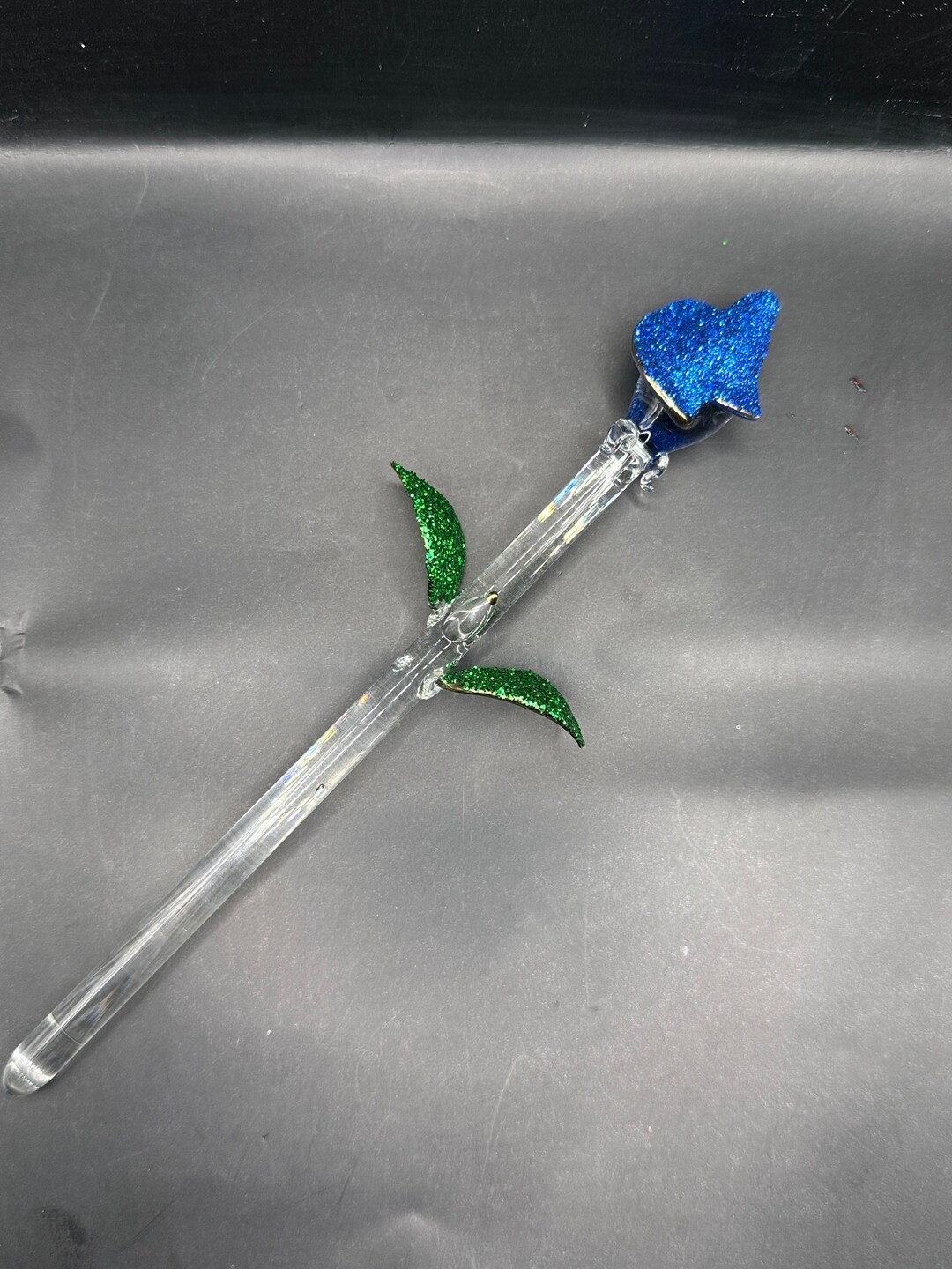 Handmade Blown Glass Rose Bud - Blue Rose Bud - Etsy
