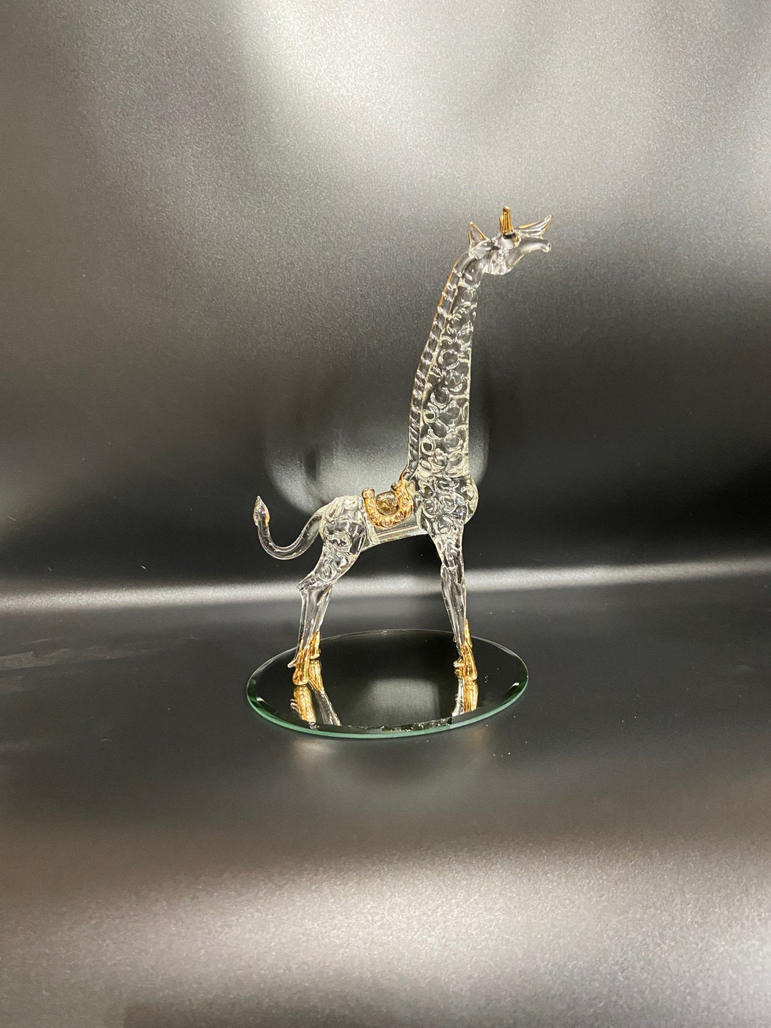 Handmade Glass Large Giraffe With 22K Gold Trim - Etsy