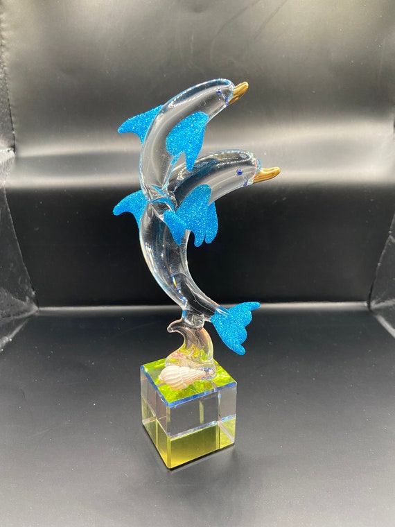 Hand-blown Glass Dolphins Underwater Fun - Etsy