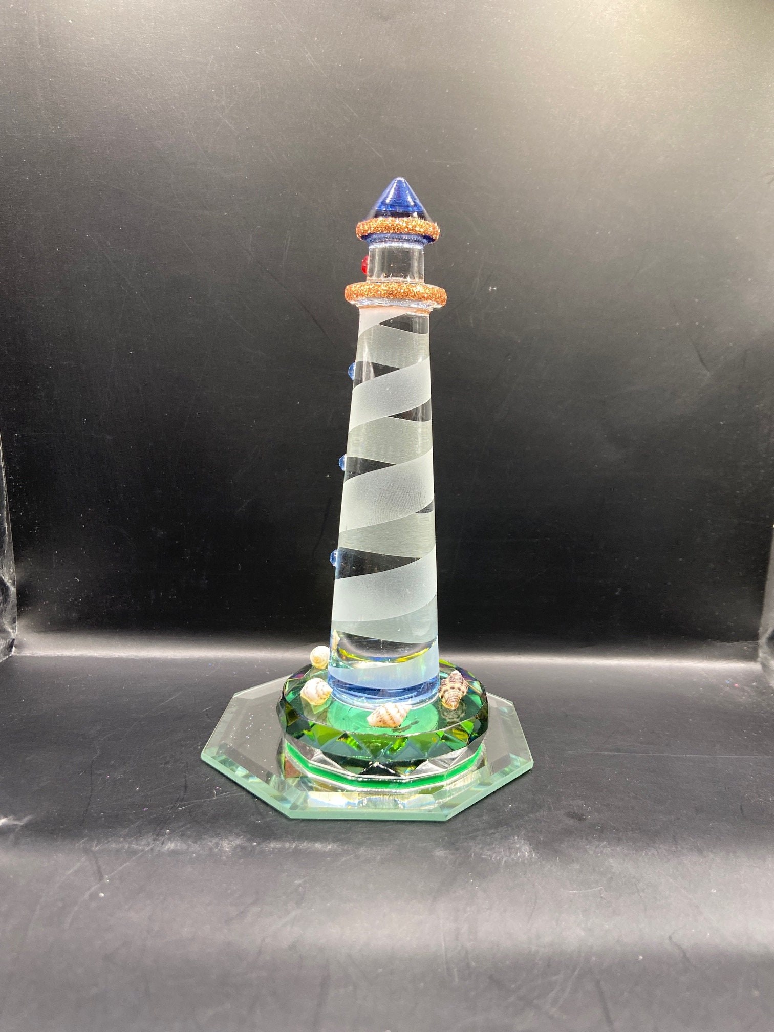 Handmade Blown Glass Lighthouse Beacon of Light - Etsy
