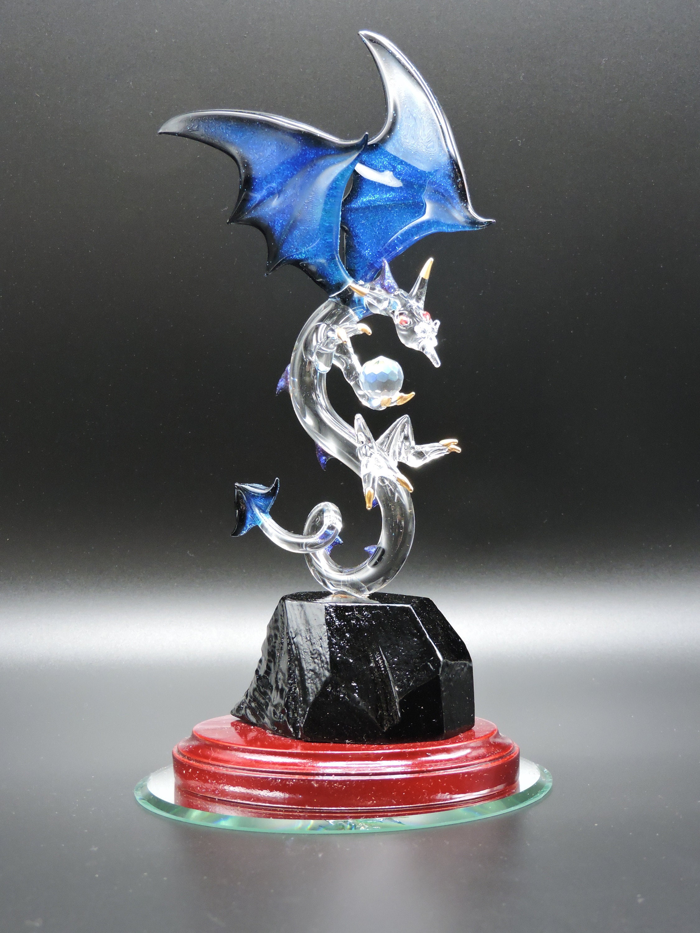 Hand Made Glass Dragon Midnight Dragon | Etsy
