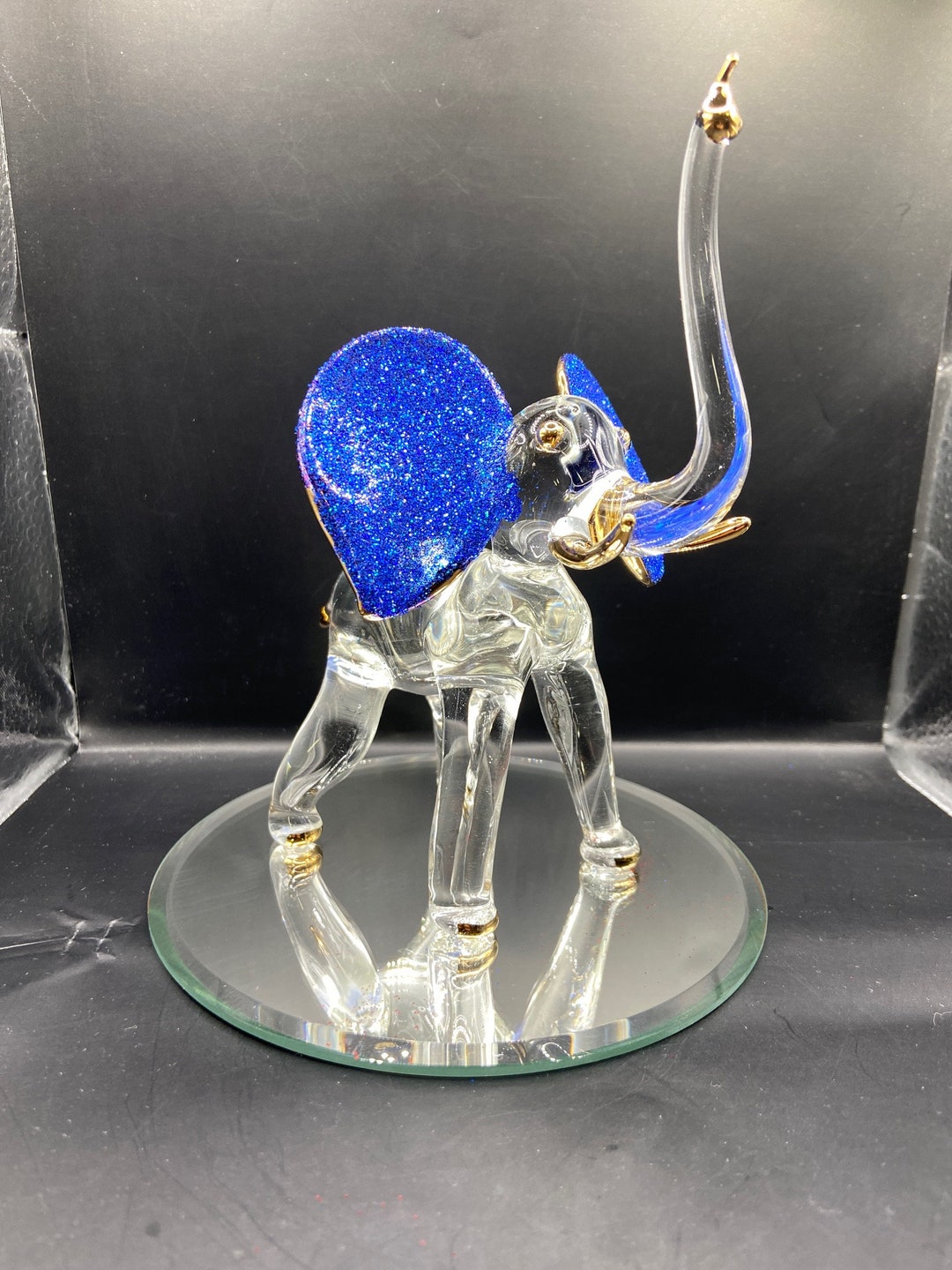 Hand-blown Glass Elephant - Elephant - Blue - Etsy