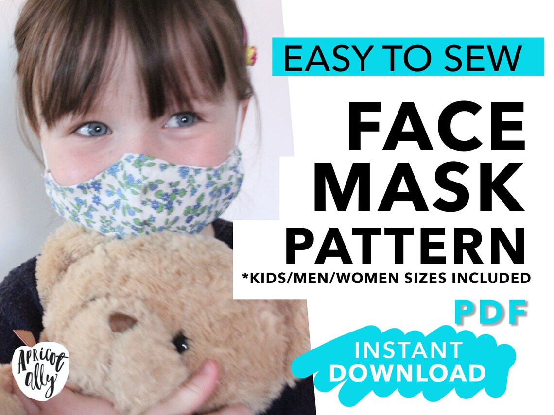 Face Mask Pattern Easy Sewing Pattern Washable Face Mask - Etsy