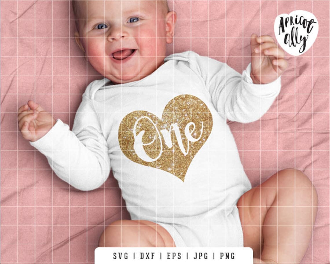 1st Birthday SVG SVG First Birthday Svg Heart Gold 1st Baby - Etsy