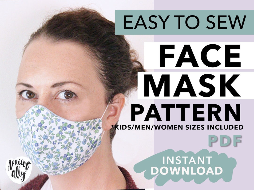 Face Mask Pattern, Easy Sewing Pattern, Washable Face Mask, Filter ...