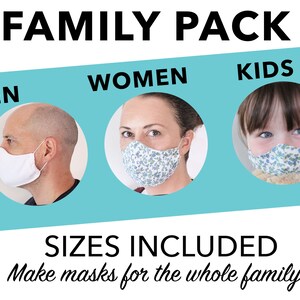 Face Mask Pattern, Easy Sewing Pattern, Washable Face Mask, Filter ...