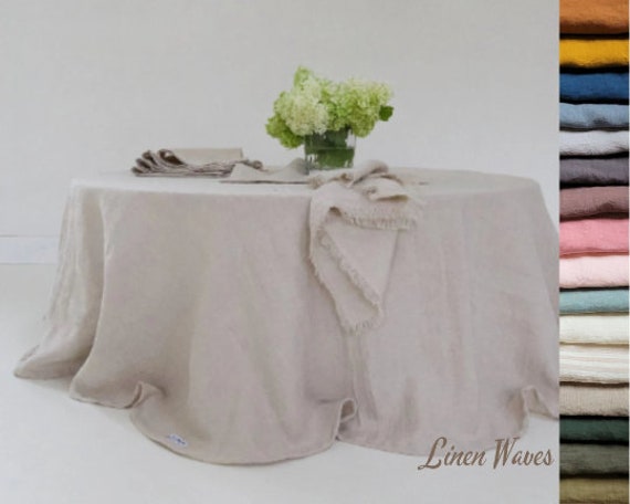 Natural Linen Round Square Rectangular Tablecloth. Various - Etsy