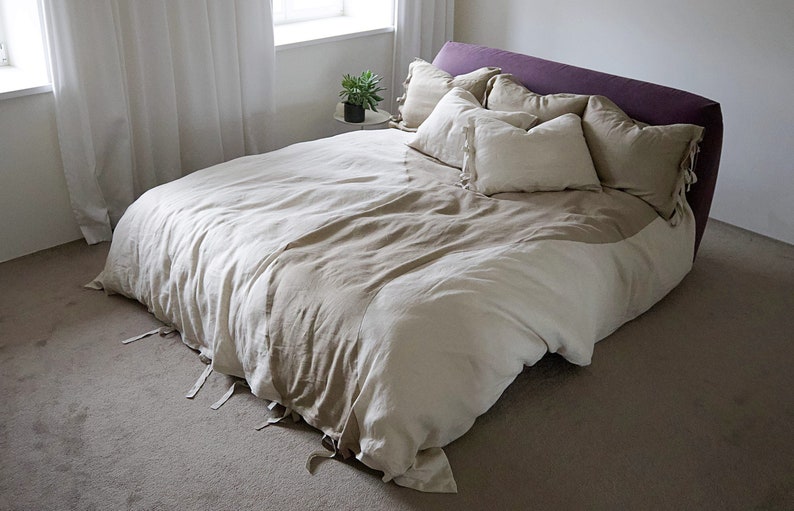 Natural Linen Duvet Cover in Natural Color. Linen Bed Set. - Etsy