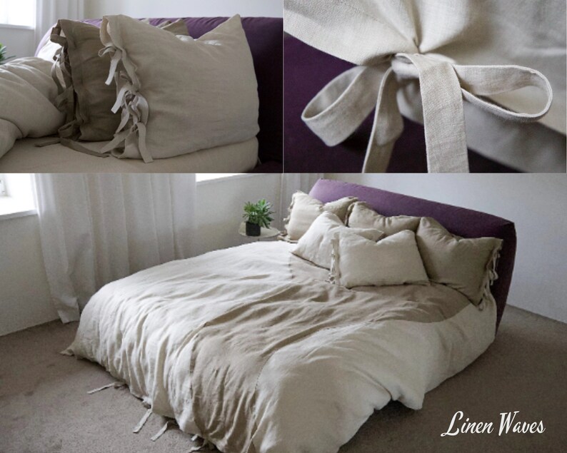 Natural Linen Duvet Cover in Natural Color. Linen Bed Set. - Etsy