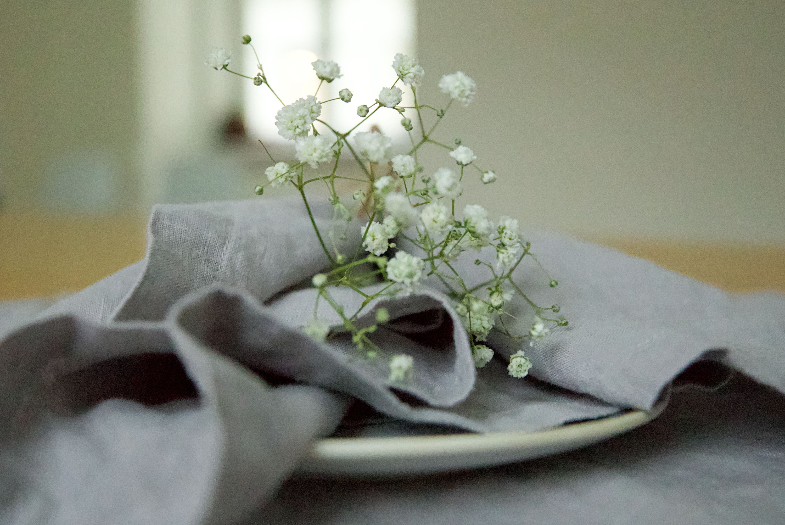 Linen napkins in light gray. Stone washed softened linen | Etsy