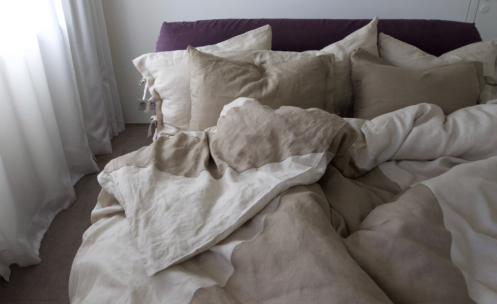 Natural Linen Duvet Cover in Natural Color. Linen Bed Set. - Etsy