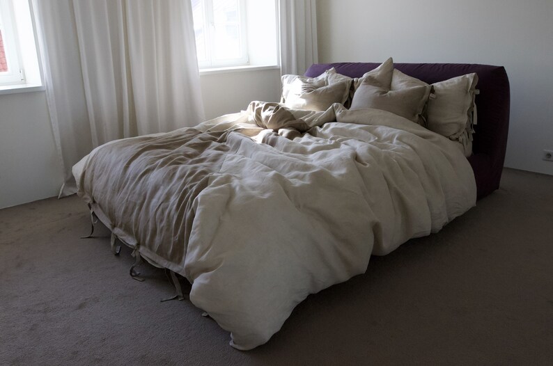 Natural Linen Duvet Cover in Natural Color. Linen Bed Set. - Etsy