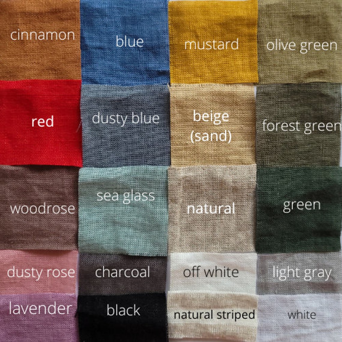 Linen Fabric Samples: Stone Washed Colors, Bedding & Home Textiles - Etsy